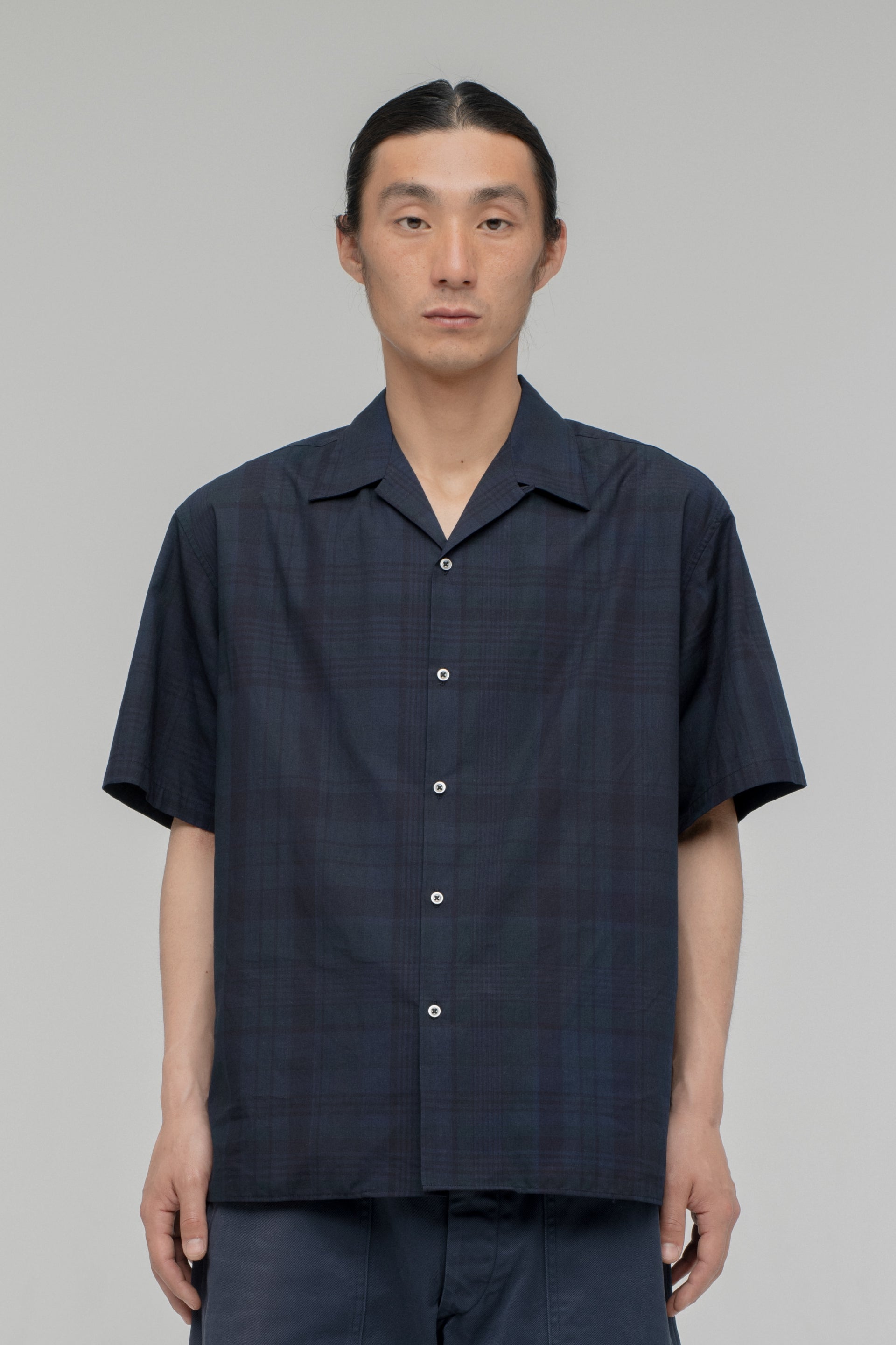 Open Collar Short Sleeve Shirt (Madras Overdye) – CIOTA Online Shop